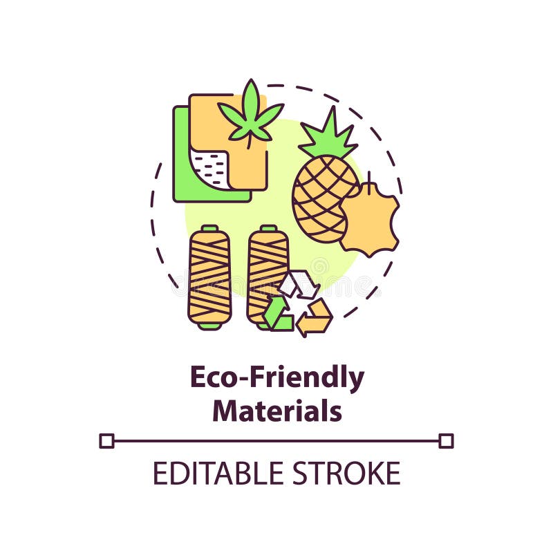 2D Customizable Eco Friendly Materials Line Icon Concept Stock Vector ...