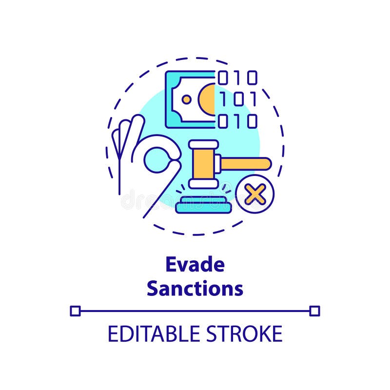 2D Customizable Evade Sanctions Line Icon Concept Stock Vector ...