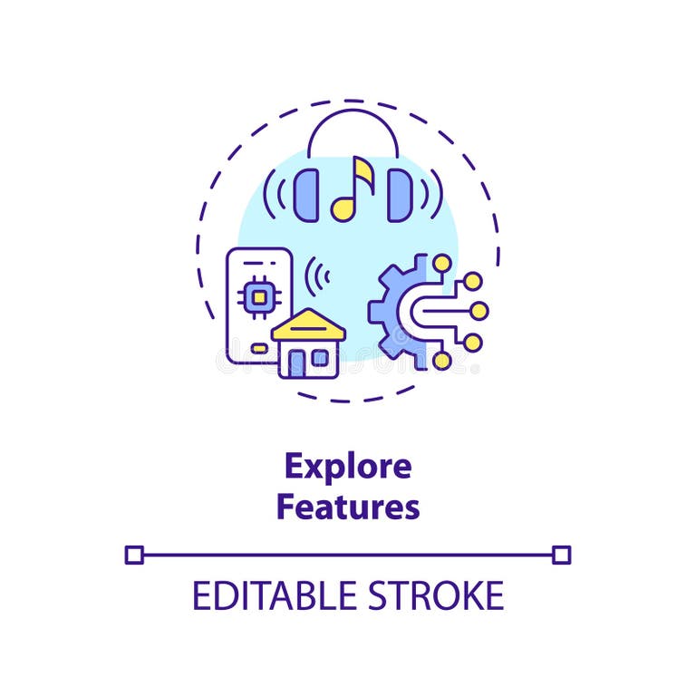 2D Customizable Explore Features Line Icon Concept Stock Vector ...