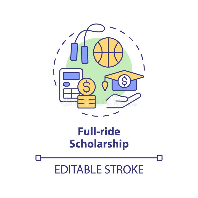 2D Customizable Full-ride Scholarship Line Icon Concept Stock Vector ...
