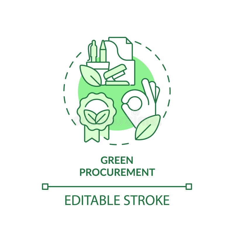2D Customizable Green Procurement Line Icon Concept Stock Vector ...