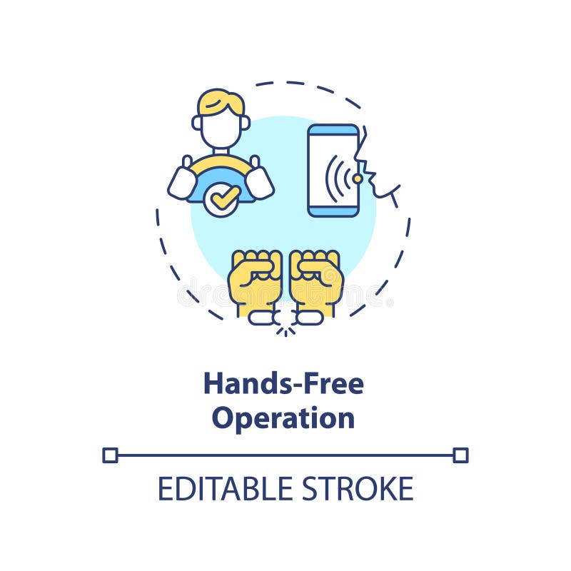 2D Customizable Hands-free Operation Line Icon Concept Stock Vector ...