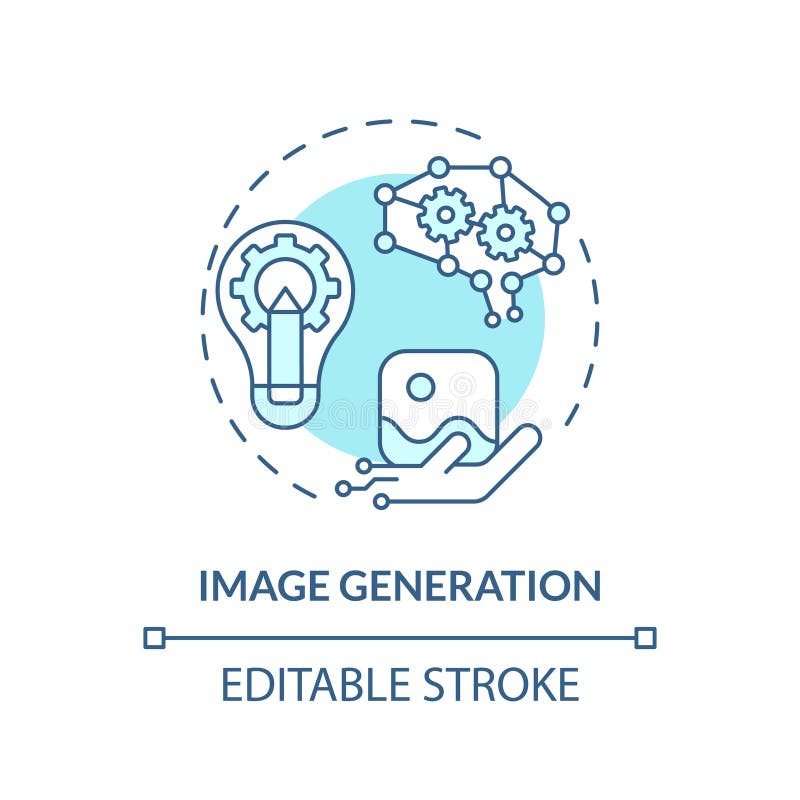 2D Customizable Image Generation Line Icon Concept Stock Vector ...