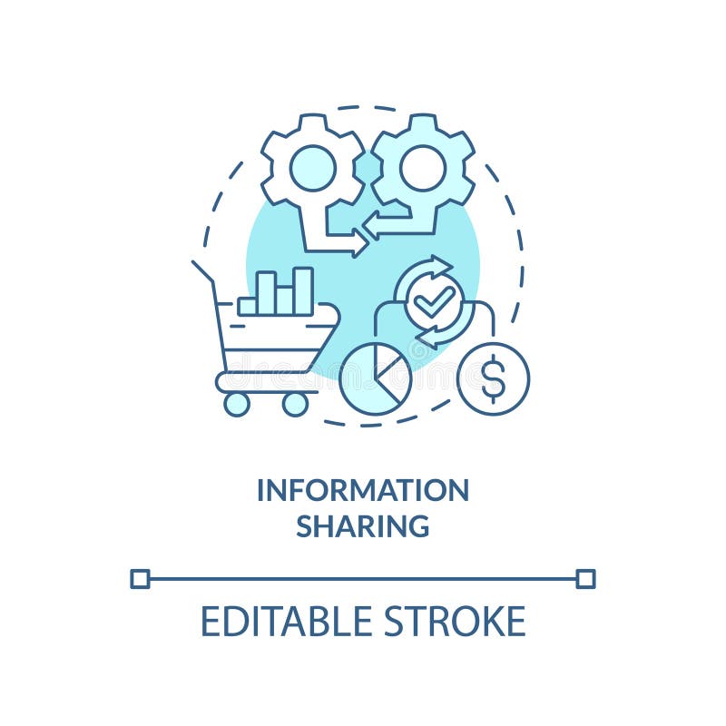 2D Customizable Information Sharing Blue Icon Concept Stock Vector ...