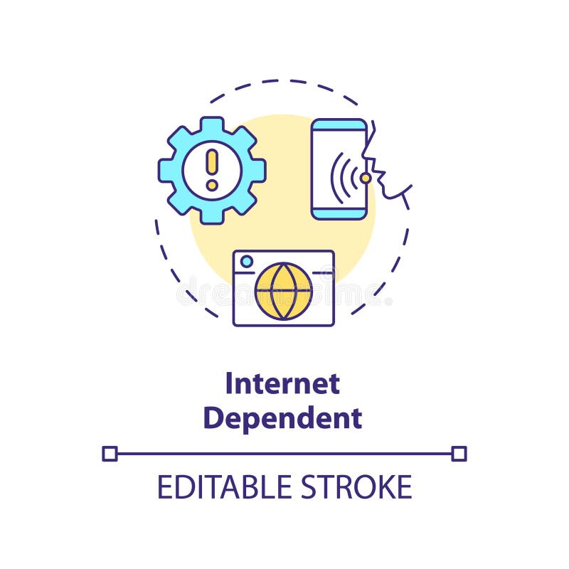 2D Customizable Internet Dependent Line Icon Concept Stock Vector ...