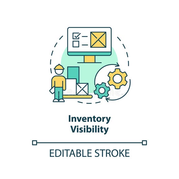 2D Customizable Inventory Visibility Thin Linear Icon Concept Stock ...