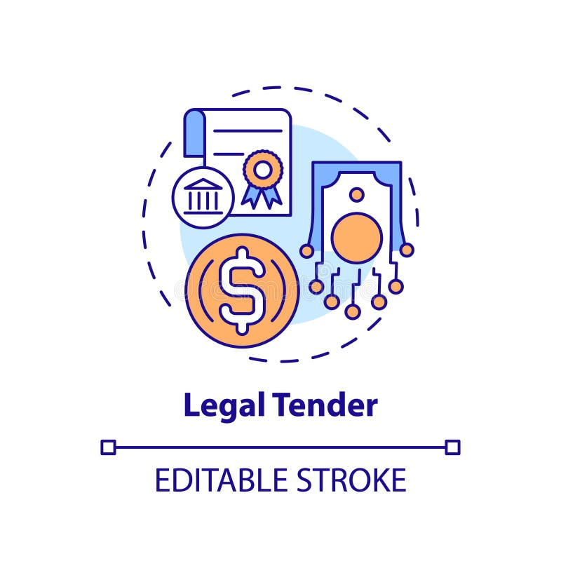 2D Customizable Legal Tender Line Icon Concept Stock Vector ...