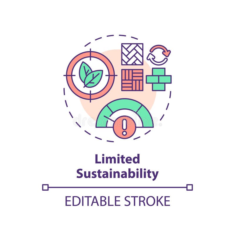 2D Customizable Limited Sustainability Line Icon Concept Stock Vector ...
