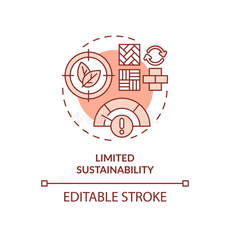 2D Customizable Limited Sustainability Line Icon Concept Stock Vector ...