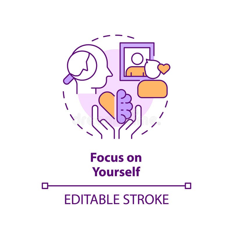 2D Customizable Line Icon Focus on Yourself Concept Stock Vector ...