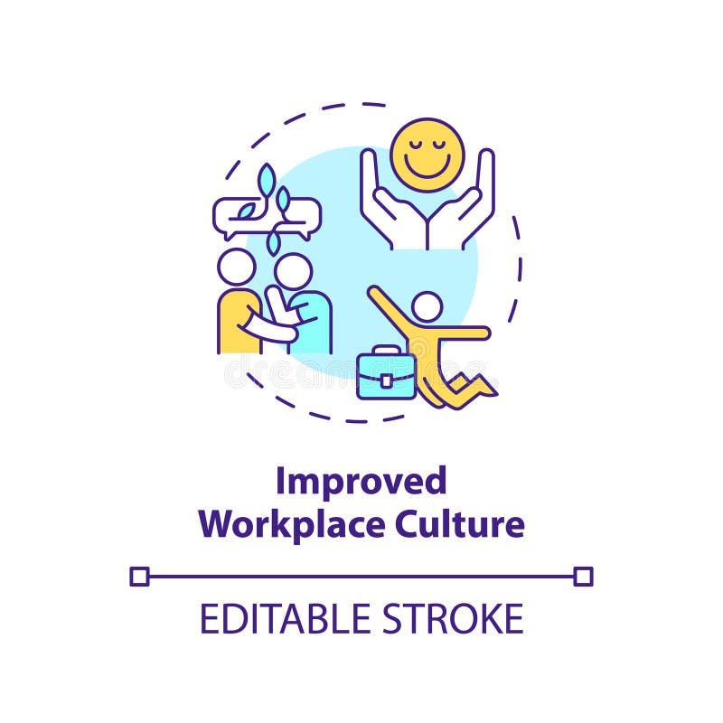2D Customizable Line Icon Improved Workplace Culture Concept Stock ...