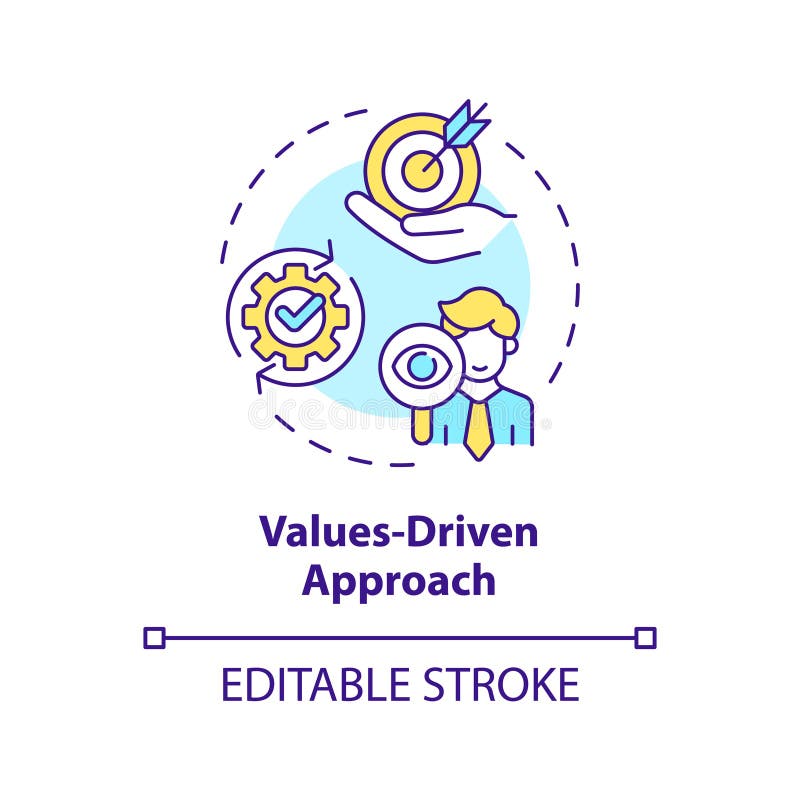 2D Customizable Line Icon Values Driven Approach Concept Stock Vector ...