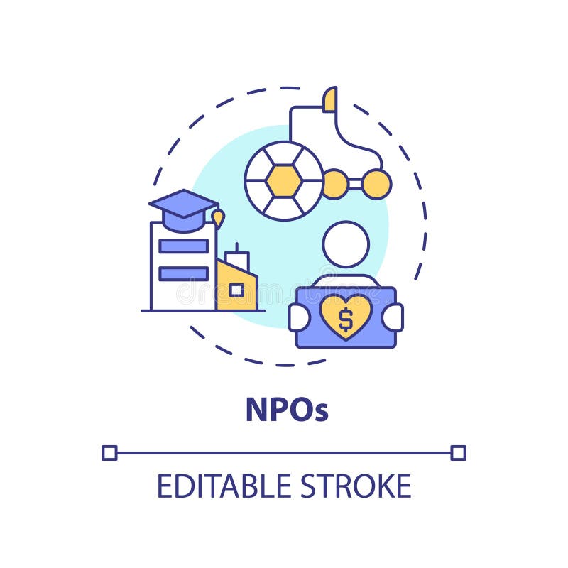 2D Customizable NPOs Line Icon Concept Stock Vector - Illustration of ...