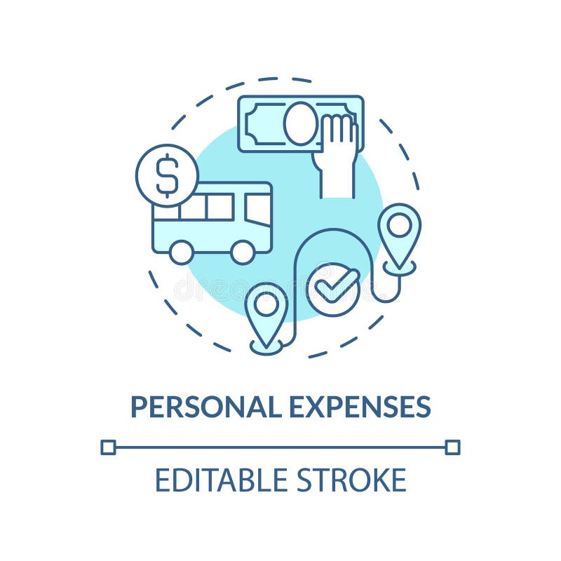 2D Customizable Personal Expenses Line Icon Concept Stock Vector ...