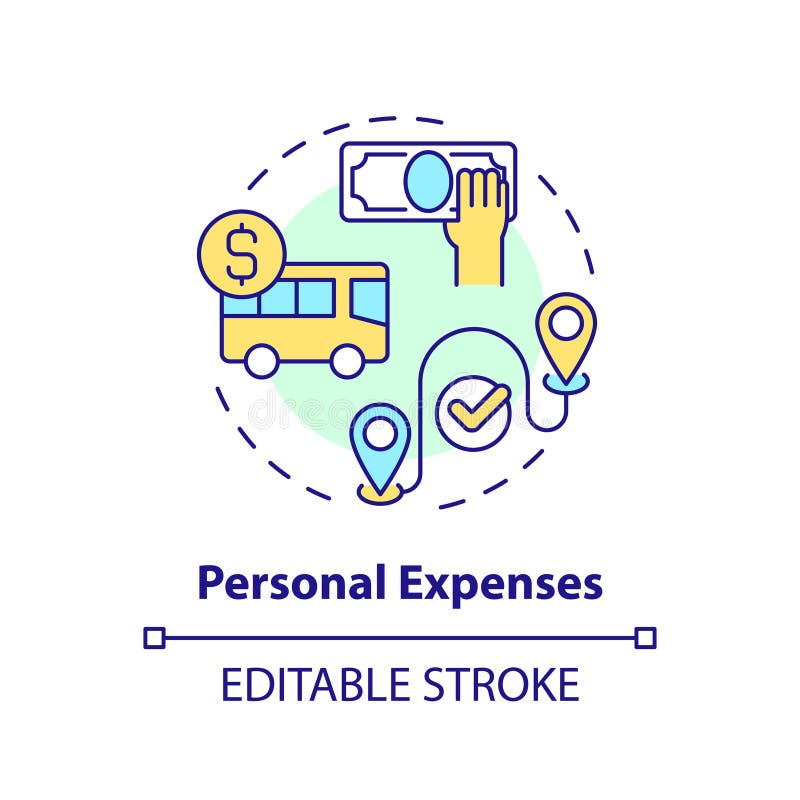 2D Personal Expenses Gradient Thin Line Icon Concept Stock Vector ...