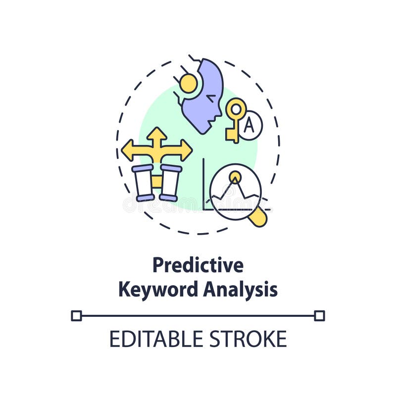 2D Customizable Predictive Keyword Analysis Icon Concept Stock Vector ...