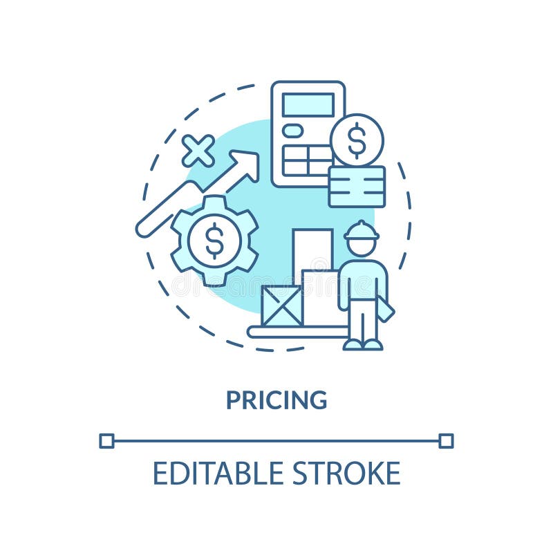 2D Customizable Pricing Blue Icon Concept Stock Vector - Illustration ...