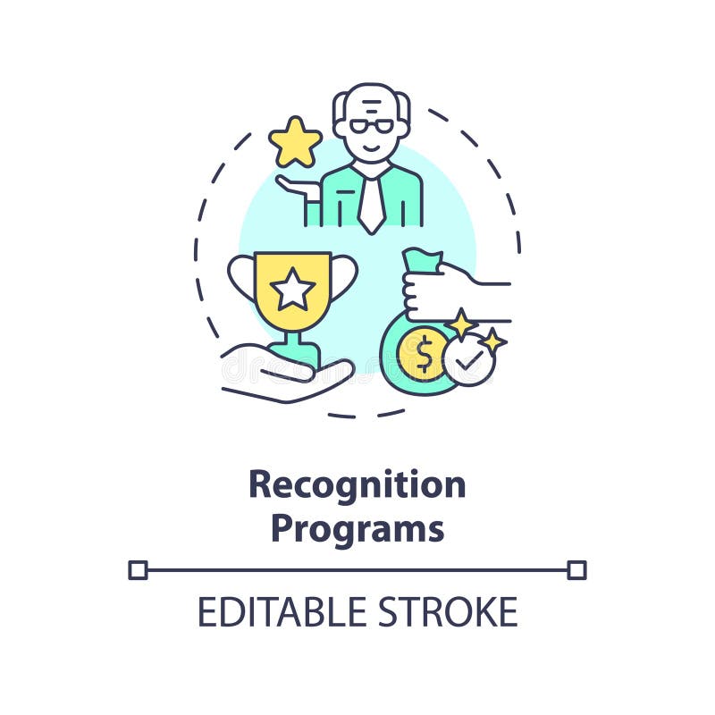 2D Customizable Recognition Programs Line Icon Concept Stock Vector ...