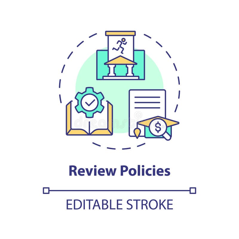 2D Customizable Review Policies Line Icon Concept Stock Vector ...