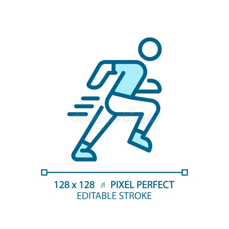 2D Customizable Running Linear Icon Stock Vector - Illustration of ...