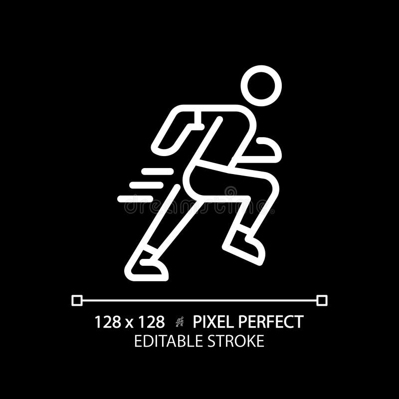2D Customizable Running White Linear Icon Stock Vector - Illustration ...