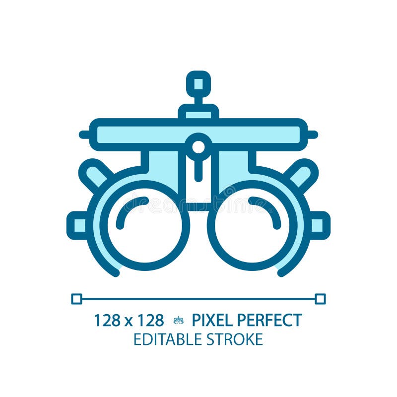 2d Customizable Simple Thin Linear Blue Trial Frame Icon Stock Vector
