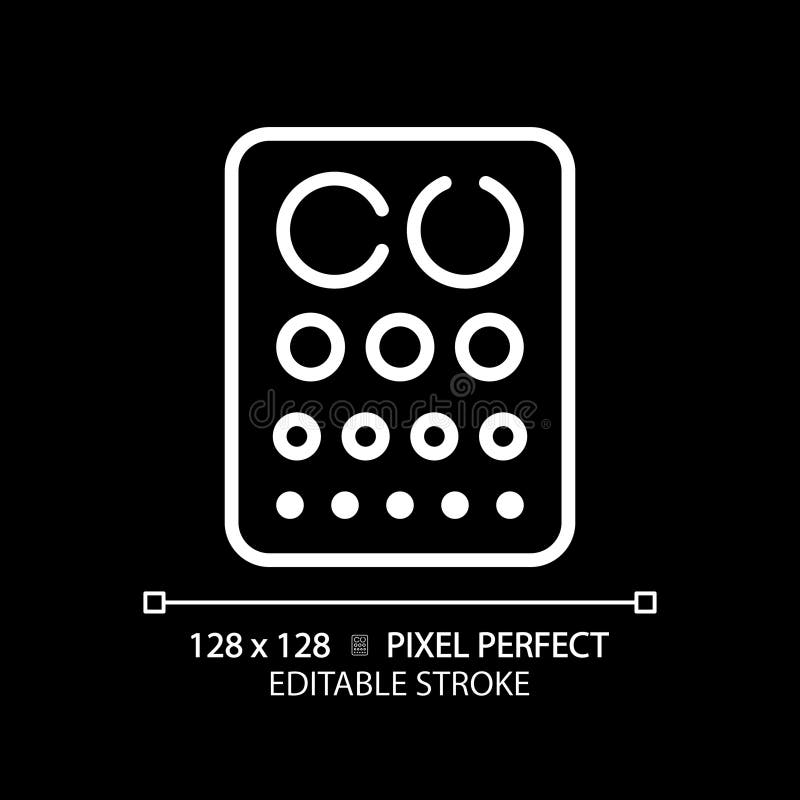 2D Customizable Simple Thin Linear White Eye Chart Icon Stock Vector - Illustration of focus ...