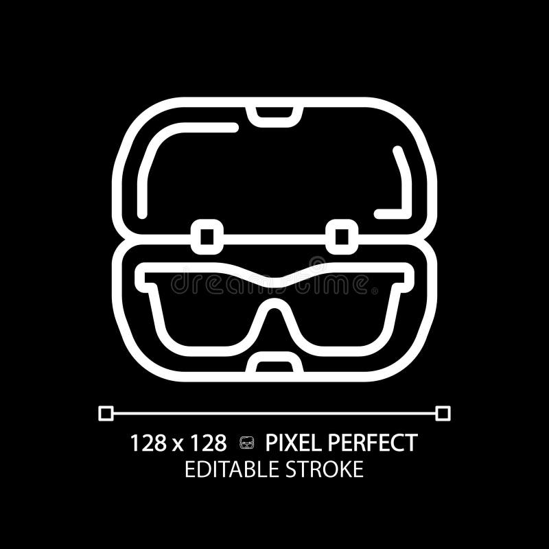 2D Customizable Simple Thin Linear White Eyeglasses Case Icon Stock ...