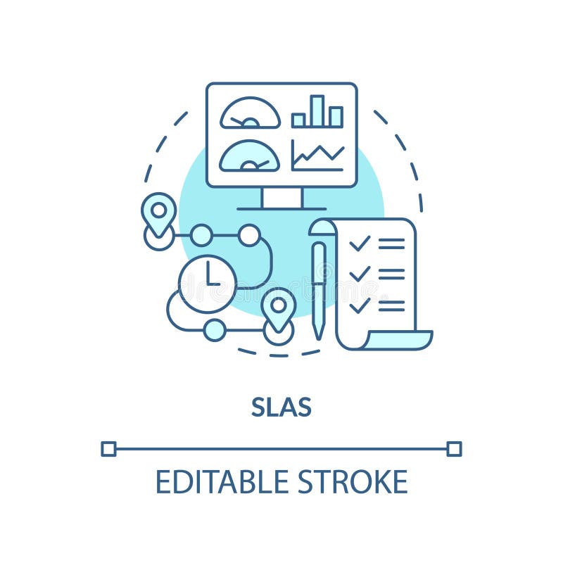 2D Customizable SLAs Blue Icon Concept Stock Vector - Illustration of ...