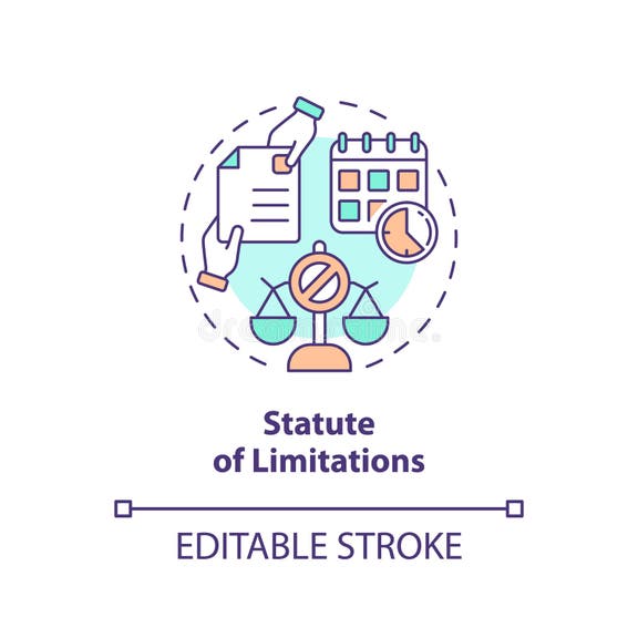 2D Customizable Statue of Limitations Line Icon Concept Stock Vector ...