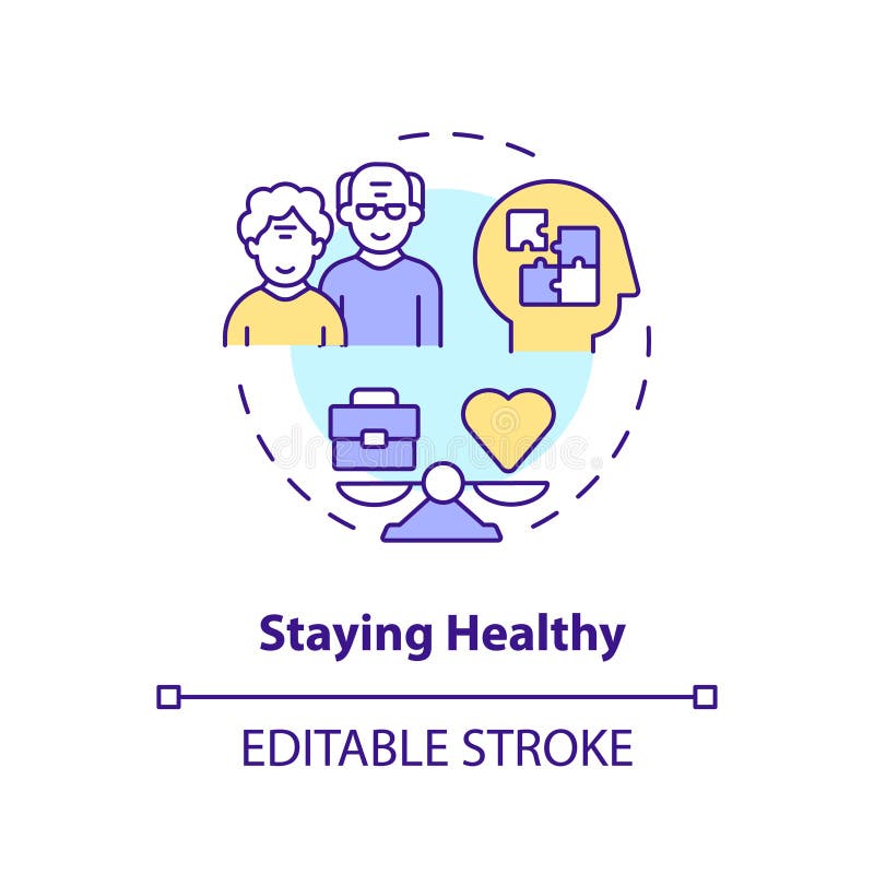 2D Customizable Staying Healthy Line Icon Concept Stock Vector ...