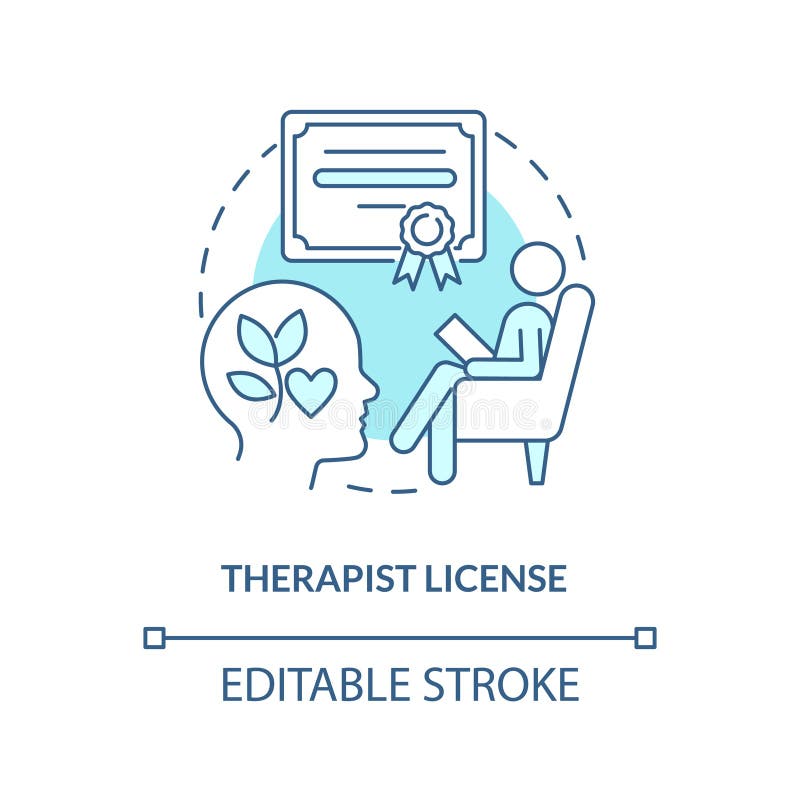 2D Customizable Therapist License Linear Icon Concept Stock Vector ...