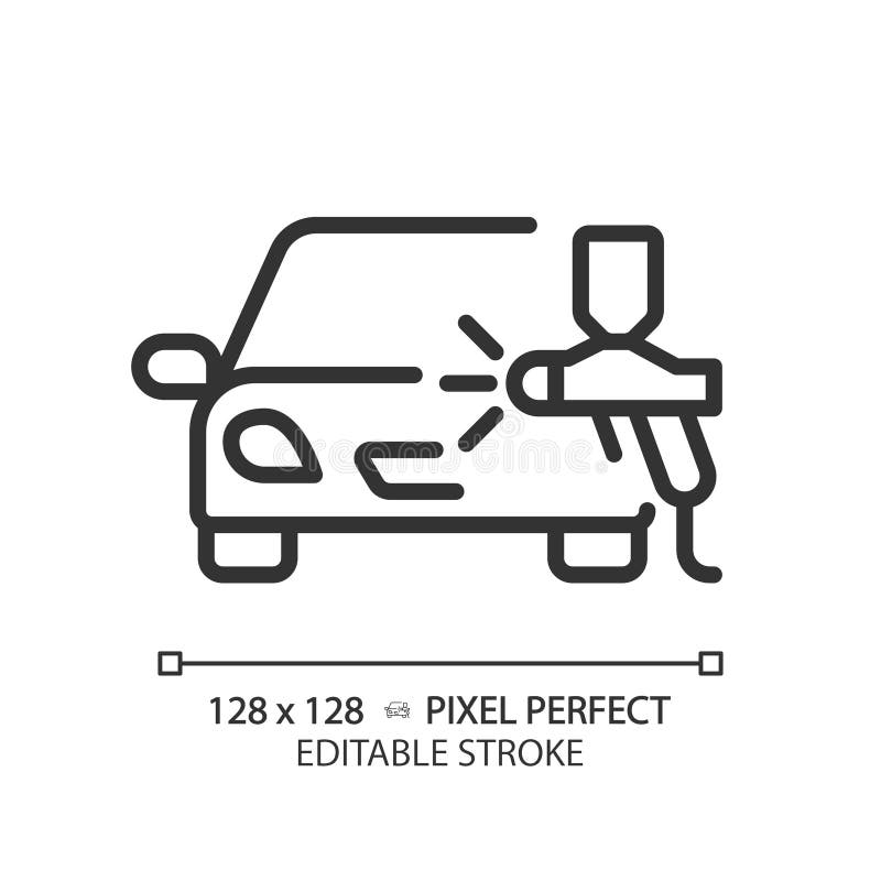 2D Customizable Thin Line Black Car Paint Icon Stock Vector ...