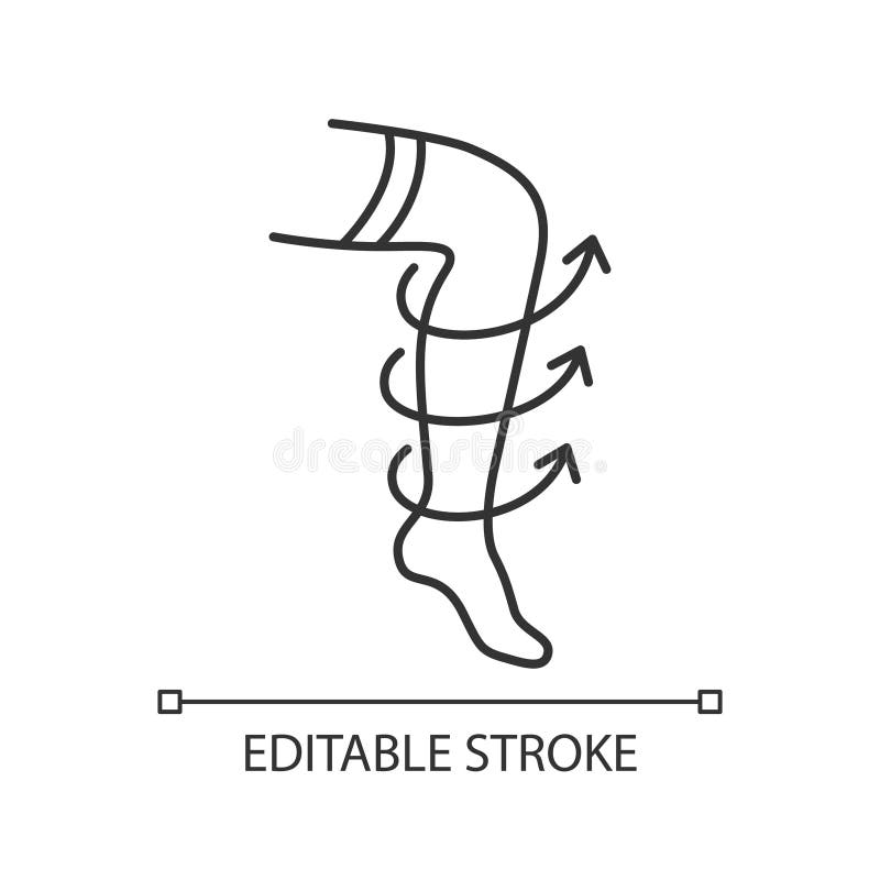 2D Customizable Thin Line Black Compression Stockings Icon Stock ...