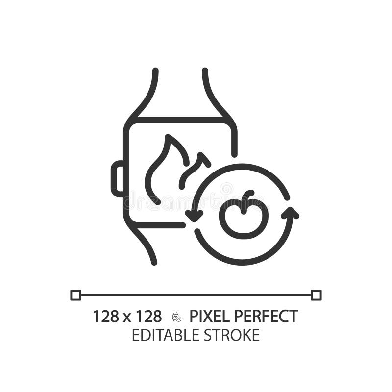 2D Customizable Thin Line Black Smartwatch with Fruit Icon Stock Vector ...