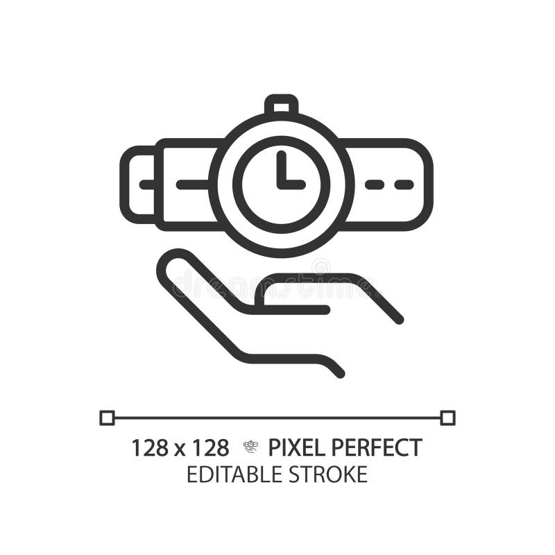 2D Customizable Thin Line Black Time Management Icon Stock Vector ...