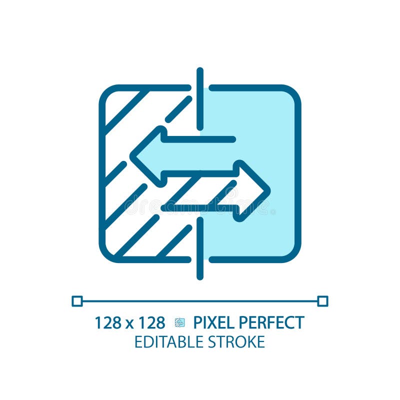 2D Customizable Thin Line Blue Choice Icon Stock Vector - Illustration ...