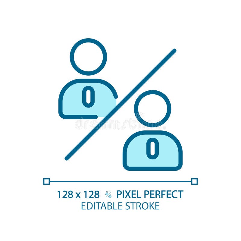 2D Customizable Thin Line Blue People Comparison Icon Stock ...