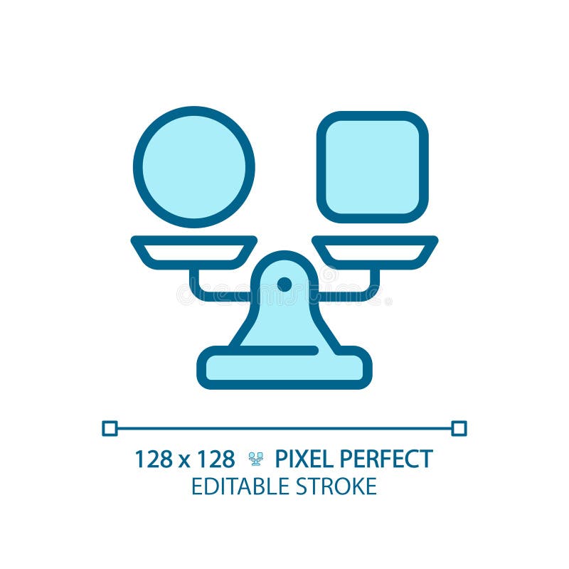 2D Customizable Thin Line Blue Shapes on Weight Scale Icon Stock ...
