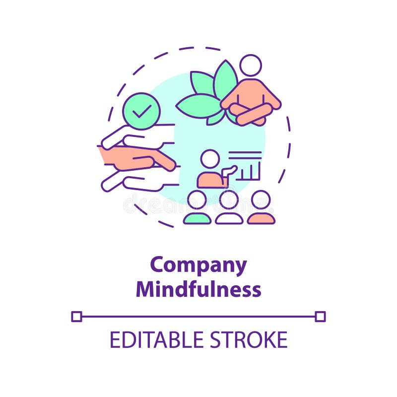 2D Customizable Thin Line Icon Company Mindfulness Concept Stock ...