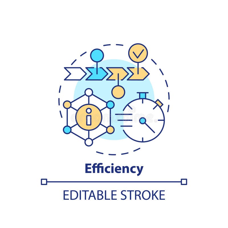 2D Customizable Thin Line Icon Efficiency Concept Stock Illustration - Illustration of outline ...