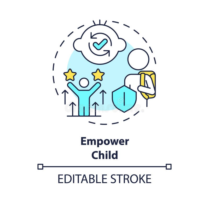 2D Customizable Thin Line Icon Empower Child Concept Stock Vector ...