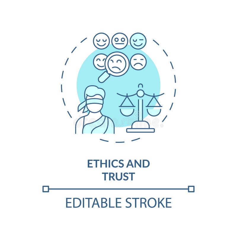 2D Customizable Thin Line Icon Ethics and Trust Concept Stock Vector ...