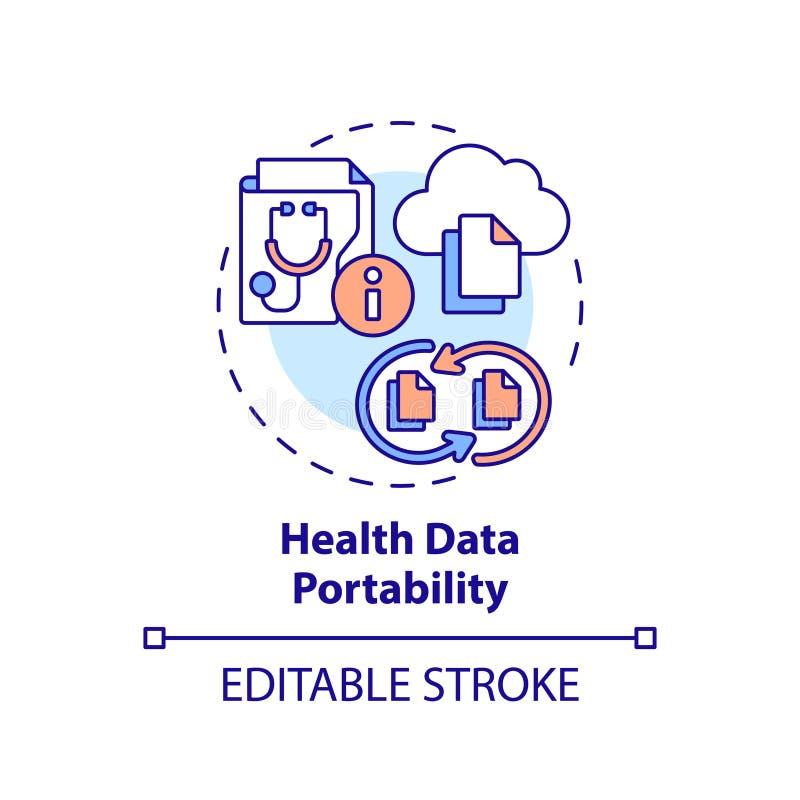 2D Customizable Thin Line Icon Health Data Portability Concept Stock ... 2D Customizable Thin Line Icon Health Data Portability Concept Stock ...
