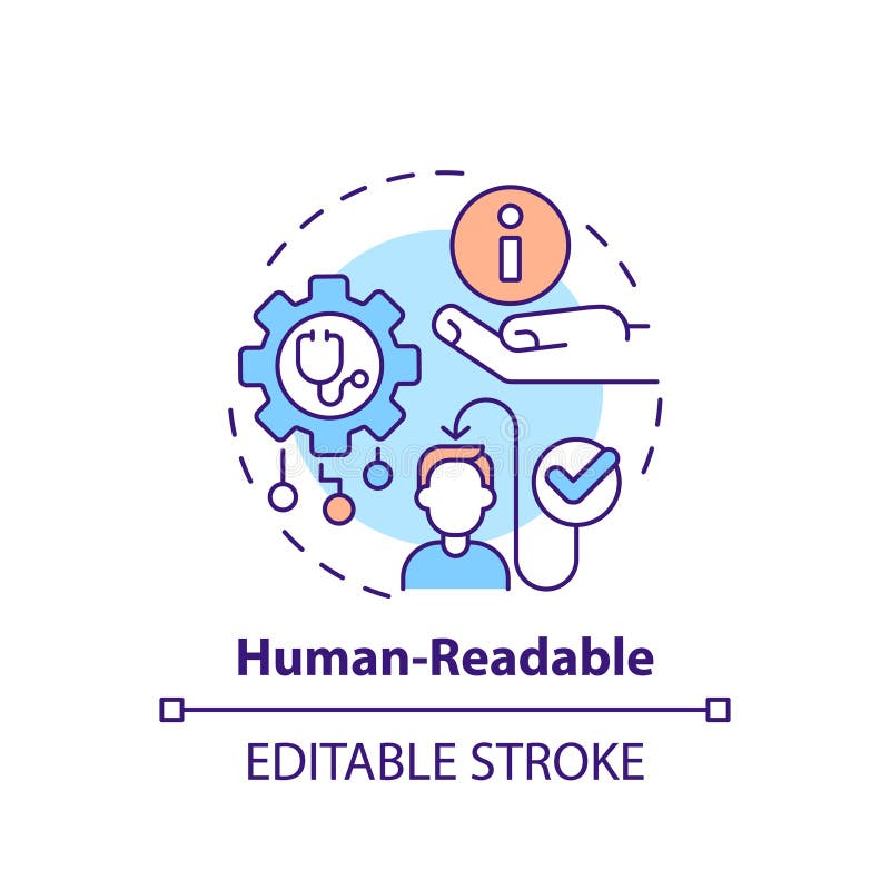 2D Customizable Thin Line Icon Human-readable Concept Stock ...