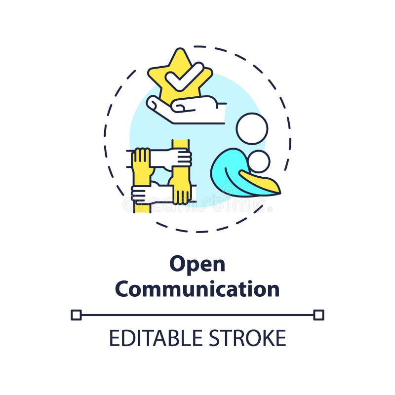 2D Customizable Thin Line Icon Open Communication Concept Stock ...