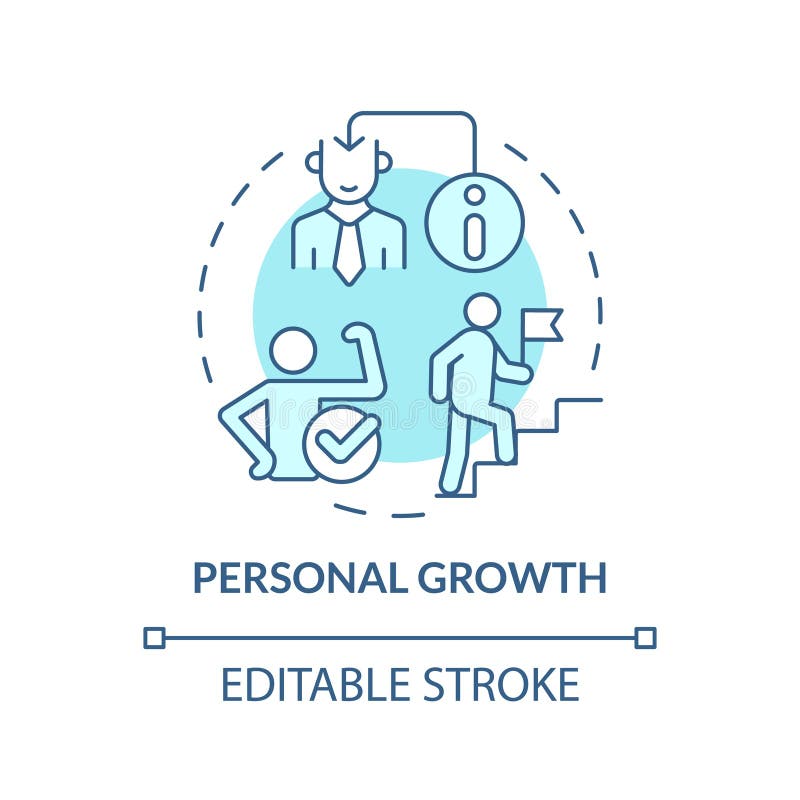 2D Customizable Thin Line Icon Personal Growth Concept Stock Vector ...