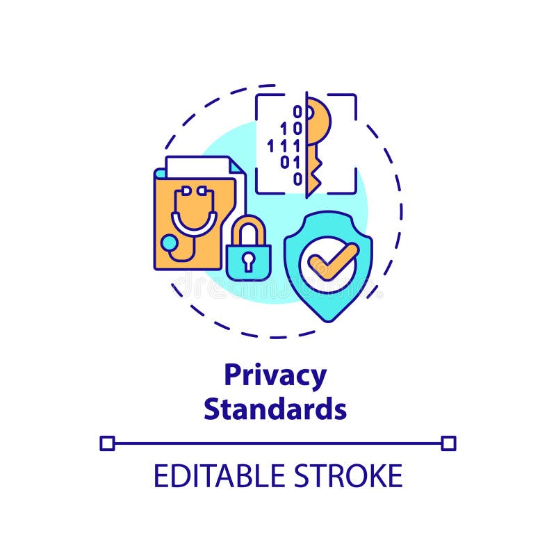 2D Customizable Thin Line Icon Privacy Standards Concept Stock Vector ...