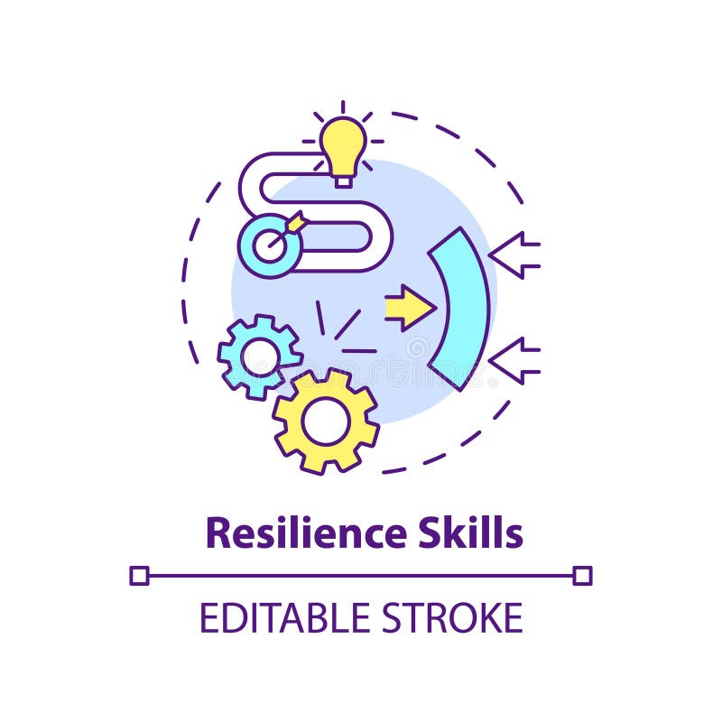 2D Customizable Thin Line Icon Resilience Skills Concept Stock Vector ...