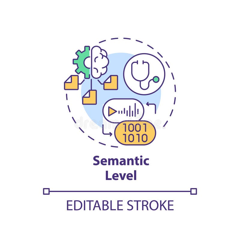 2D Customizable Thin Line Icon Semantic Level Concept Stock Vector ...